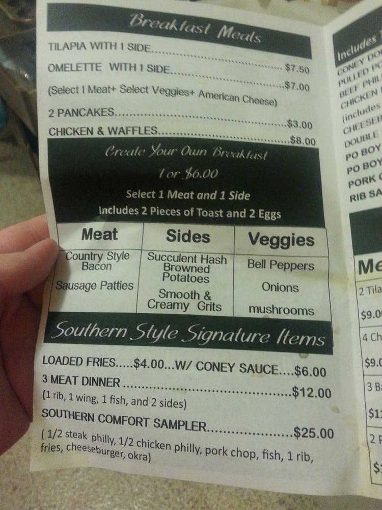 Menu at Southern Style Silhouette restaurant, Canton