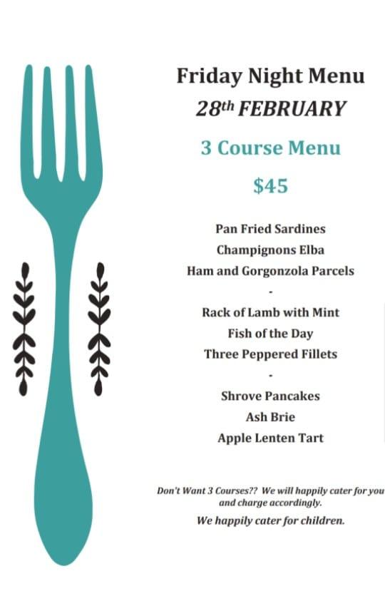Menu at Cafe Doonan, Sunshine Coast