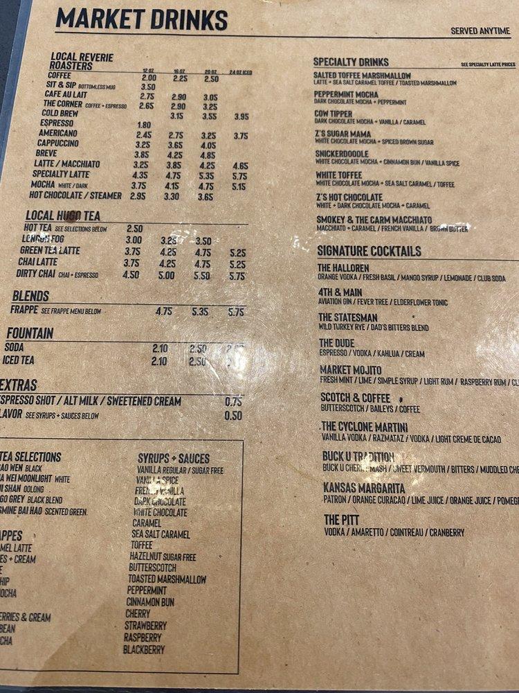 Menu at Corner Market pub & bar, Ottawa