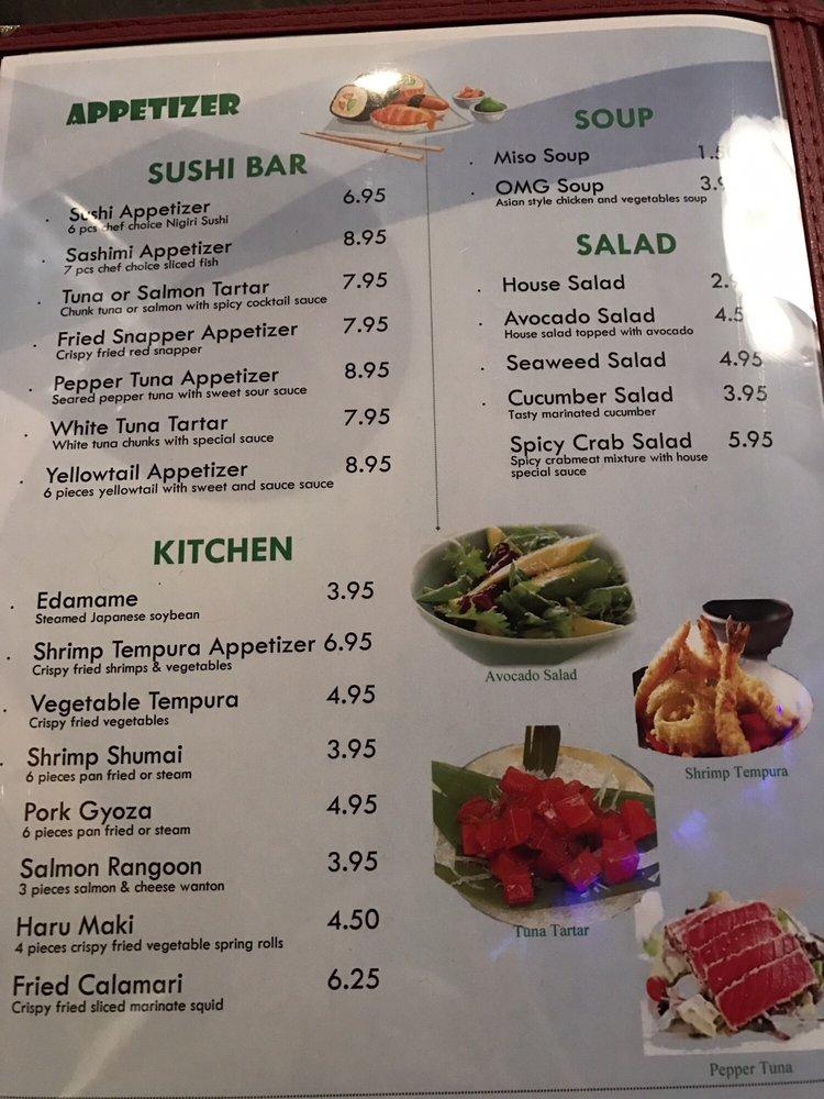 Menu at OMG Sushi restaurant, Newport News