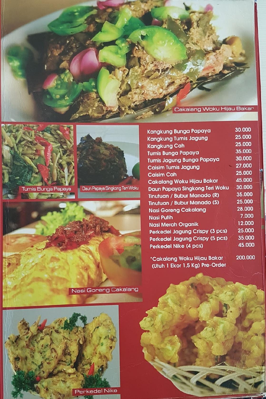 Carta del restaurante Sarang Oci, Restoran Manado - Alam Sutera ...