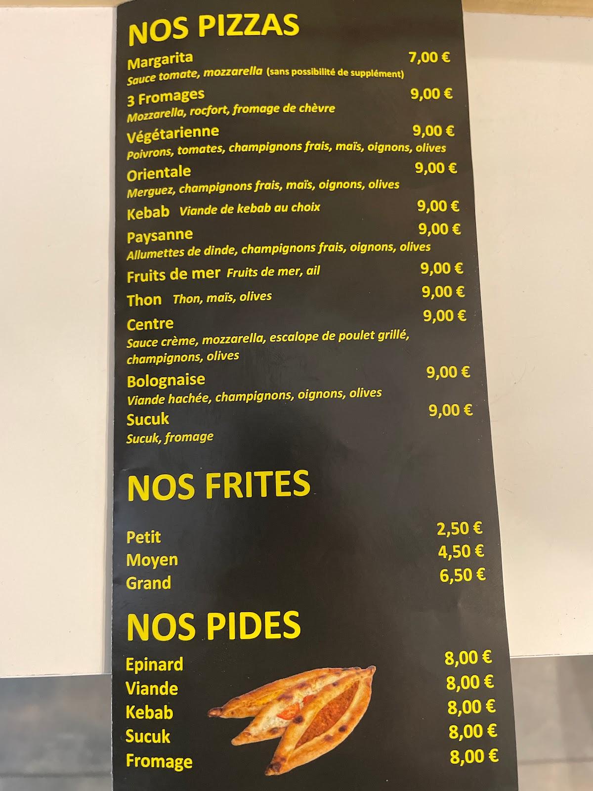 Menu au Snack du centre restaurant, Molsheim
