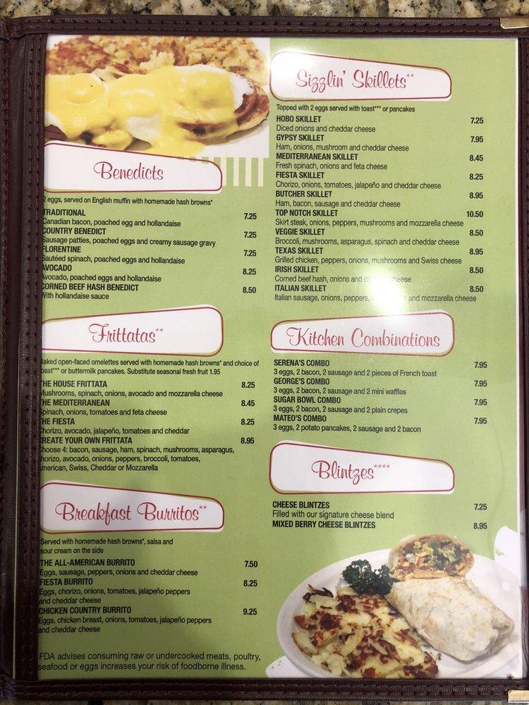 Menu at The Michigan City Sugar Bowl restaurant, Michigan City