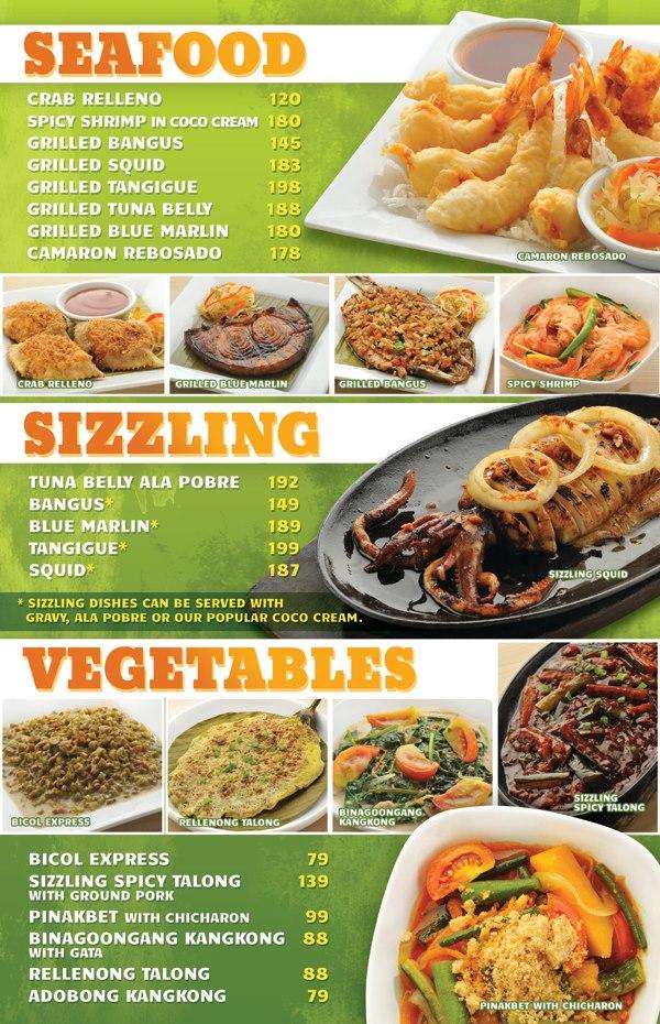 Menu at Chika-an Sa Cebu restaurant, Cebu City, 42 Salinas Dr