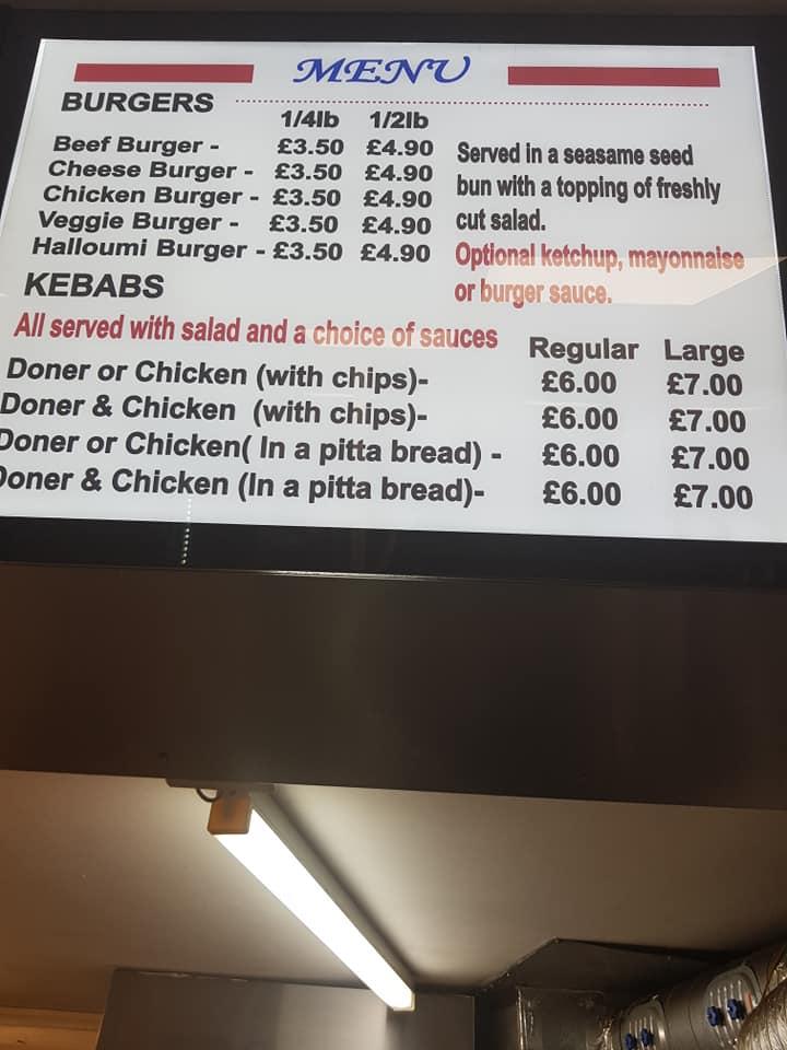 Menu at Cor Blimey restaurant, Bourton-on-the-Water