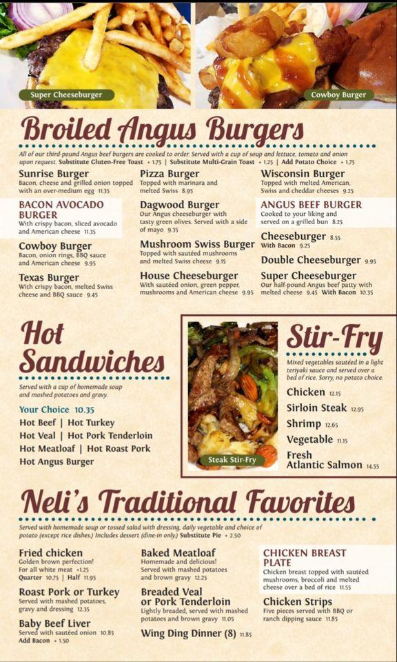 Menu at Neli's Restaurant, South Beloit