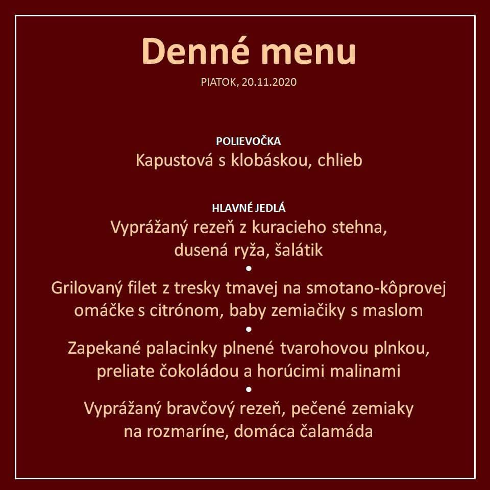 Menu at Reštaurácia Relax restaurant, Trnava