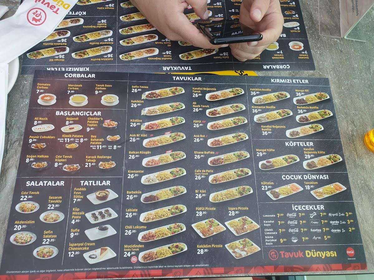 Menu at Tavuk Dünyası Ankara Batı Kent Meydan, Ankara, Batıkent Blv. No:225