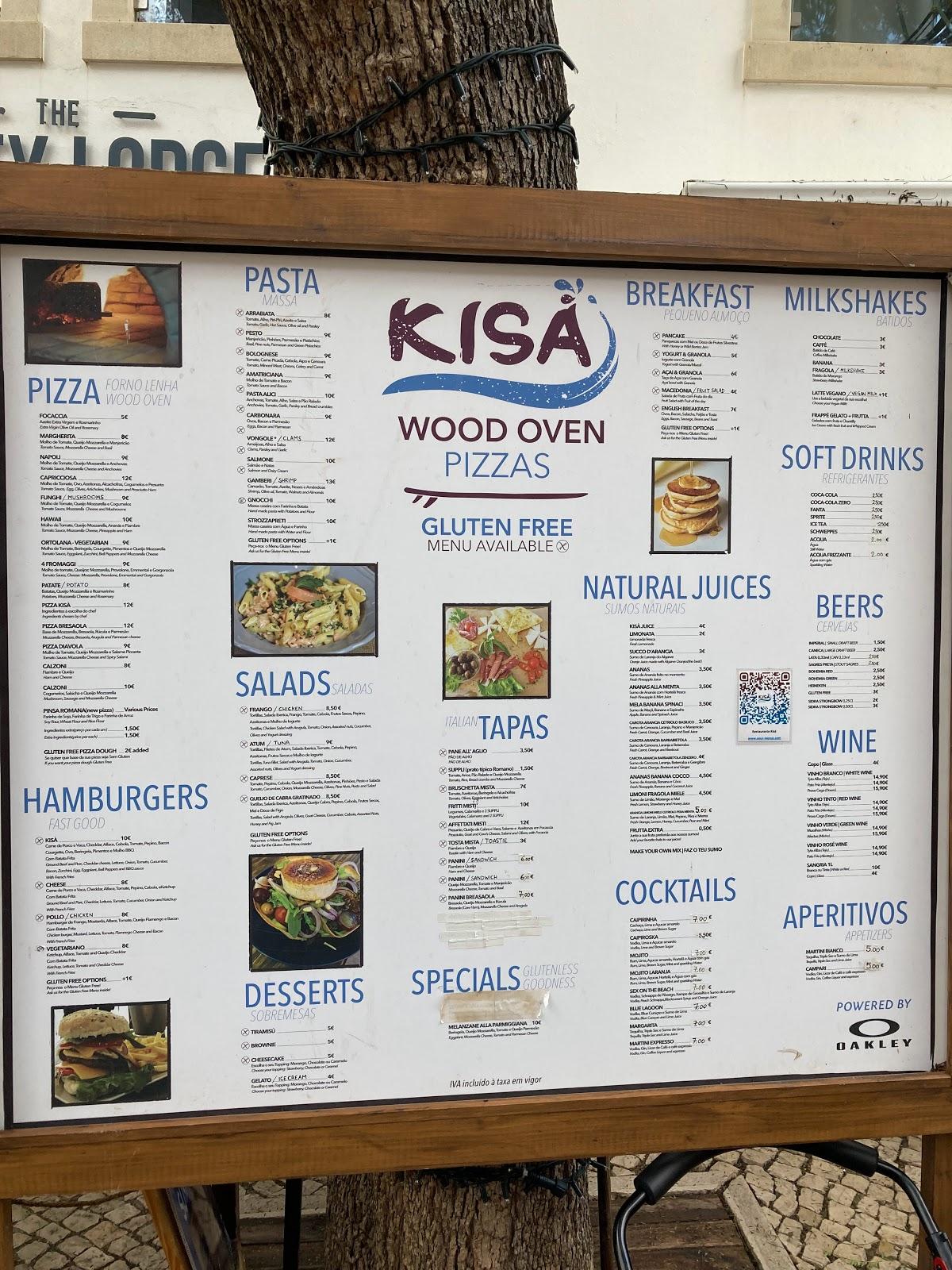 Menu at KISA' Real Italian Food restaurant, Lagos