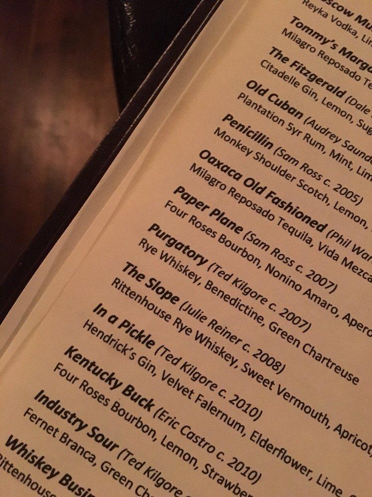 Menu at Planter's House pub & bar, St. Louis