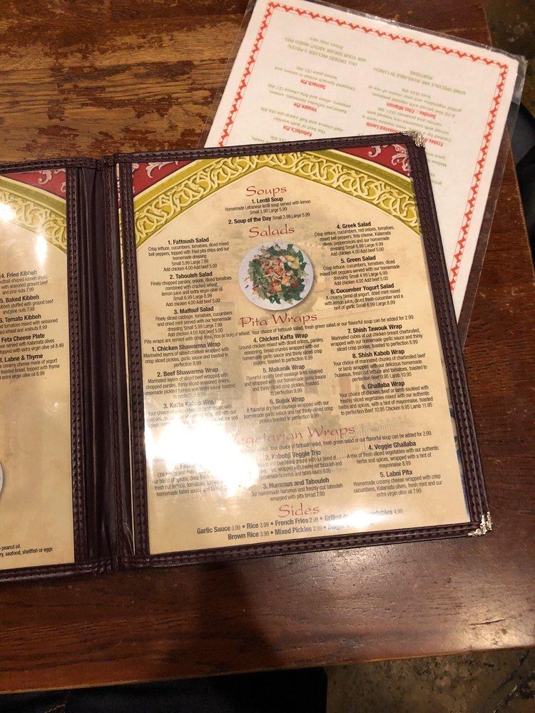 Menu at Kabobji restaurant, North Miami Beach