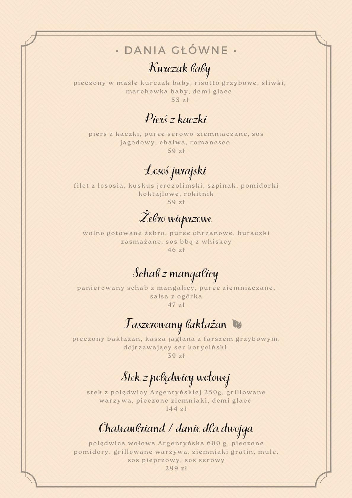 Menu at Enigma RestoBar, Wrocław