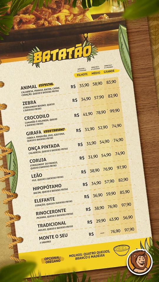 Menu em Mundo Animal Lanchonete Temática Florianópolis - Comidas e ...