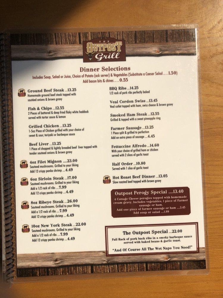 Menu at Outpost Grill restaurant, Winkler, Junction Hwy 3 &14