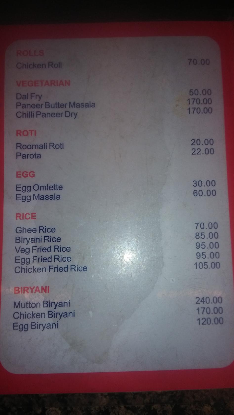 Menu at Taj Durbar, Bengaluru, 361