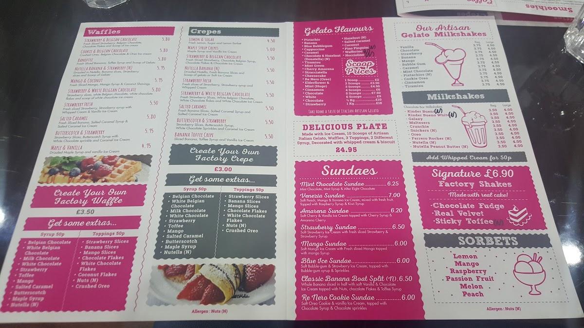 Menu at THE G FACTORY (Previously - Creams Factory) cafe, Tonbridge