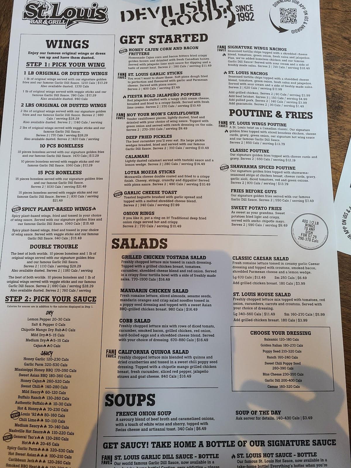 Menu at St. Louis Bar & Grill, Perth