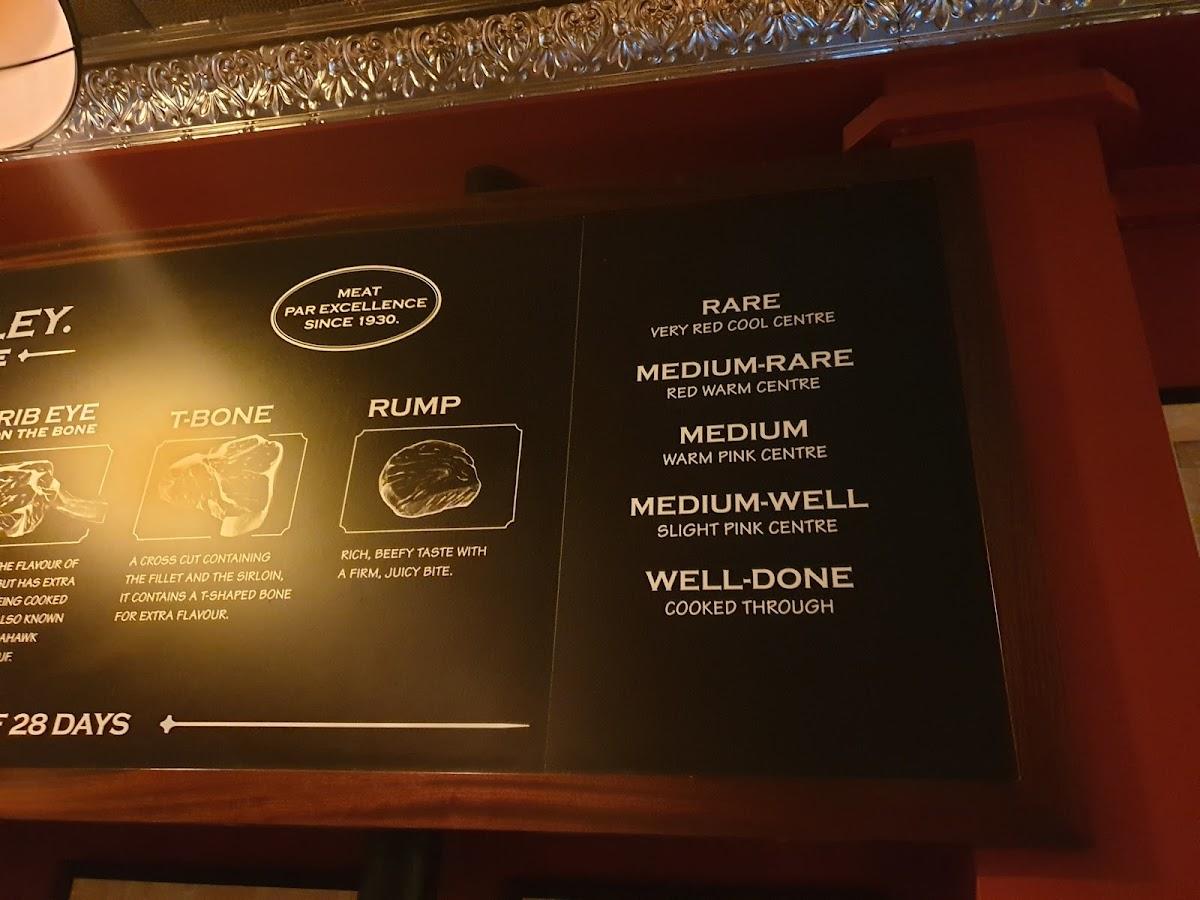Menu at FX Buckley Steakhouse Crow Street, Dublin, 2 Crow St