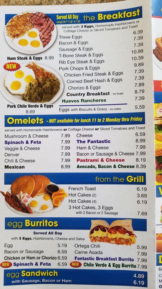 Menu at Fantastic Cafe, Rancho Palos Verdes, N Gaffey St