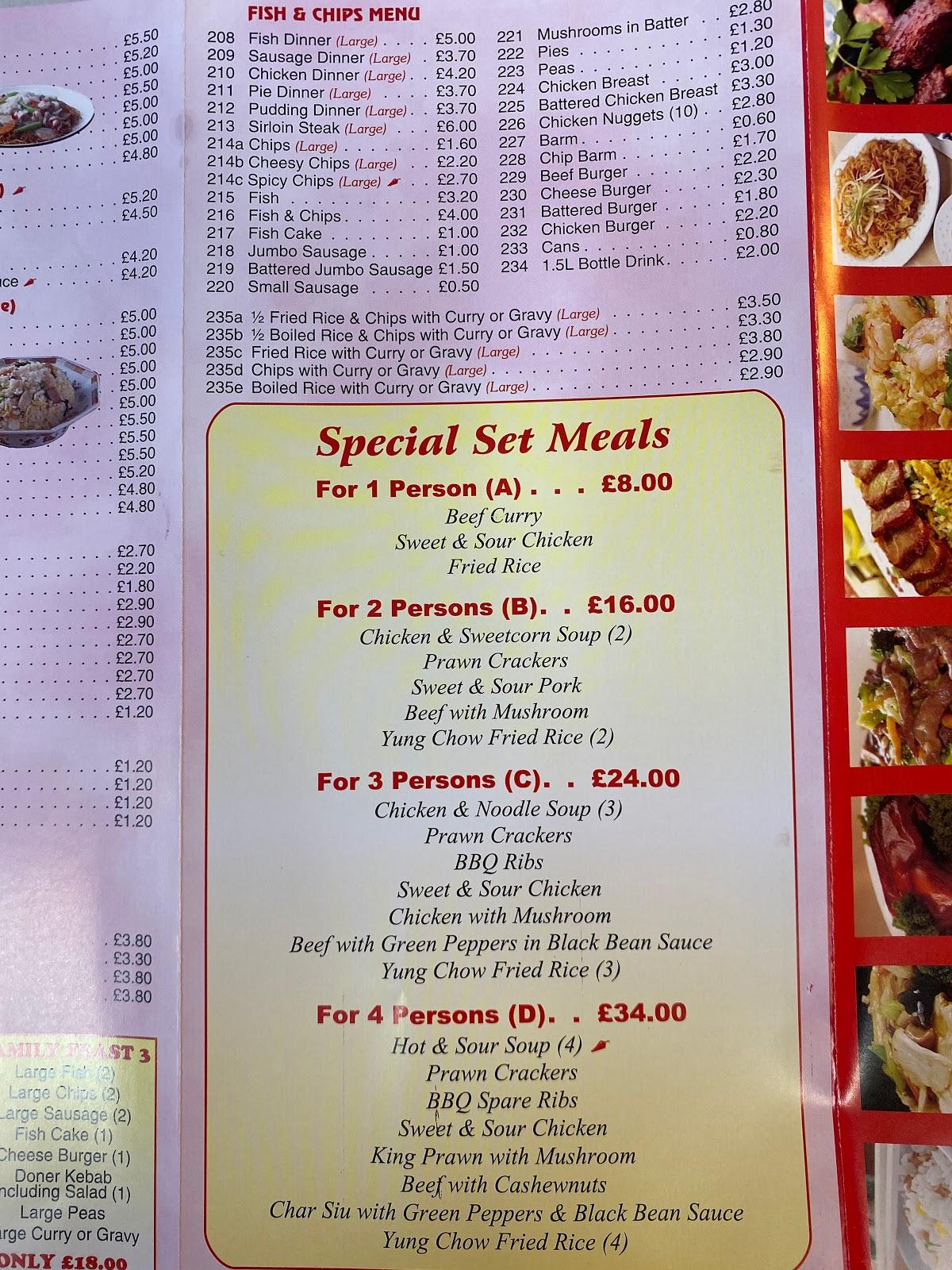 Menu at Sea Breeze Fish Bar, St Helens
