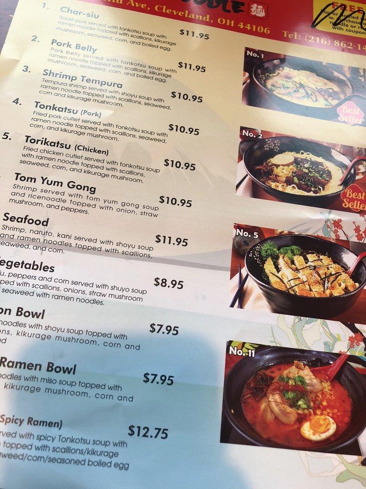 Menu at Otani Noodle - Uptown restaurant, Cleveland, Euclid Ave