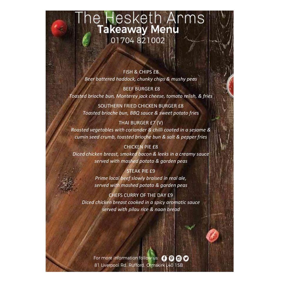 Menu at The Hesketh Arms pub & bar, Rufford