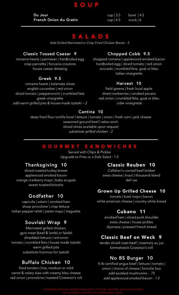 Menu at 773 North pub & bar, Grand Island