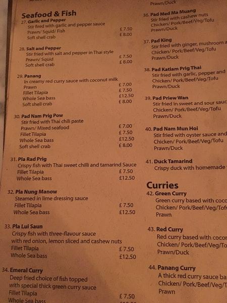 Menu at Poppy’s 2 restaurant, London, Greyhound Rd