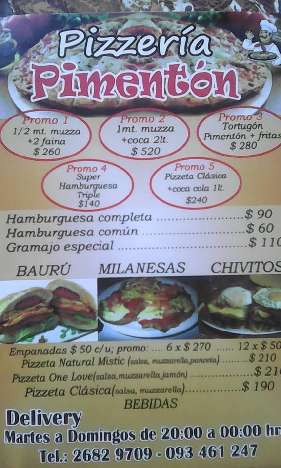 Menu at Pizzería Pimentón pizzeria, Solymár