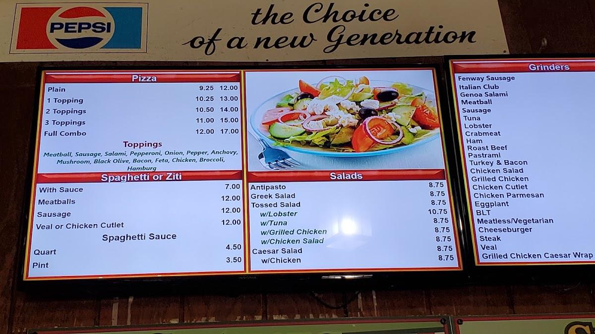 Menu at Steve's Pizza pizzeria, West Boylston, 341 MA-12