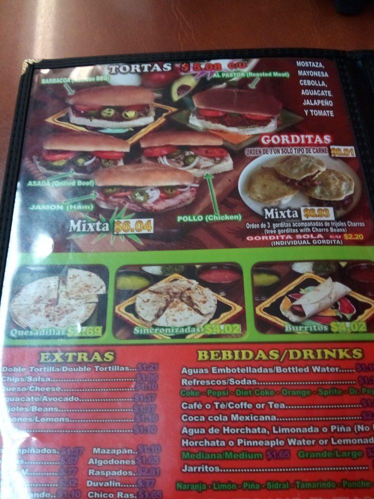 Menu at Taqueria San Luis restaurant, Fort Worth, 8th Ave