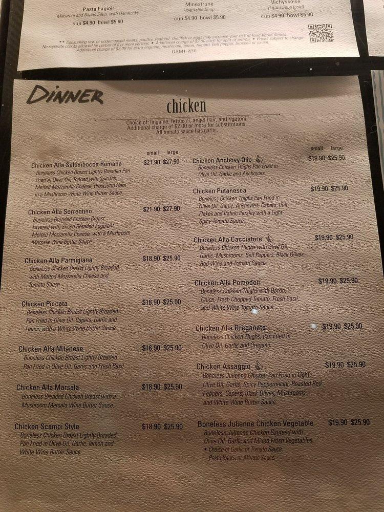 Menu at Assaggio restaurant, Honolulu, Ala Moana Blvd Suite 1259
