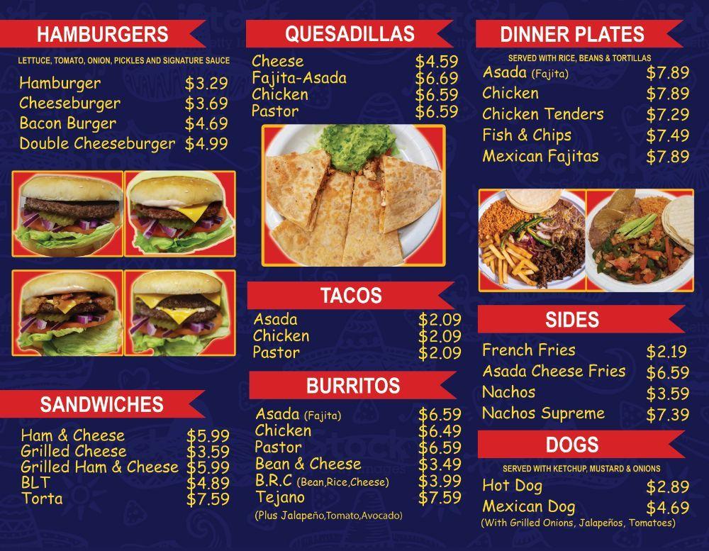 Menu at Calibomb-Mex, Spring