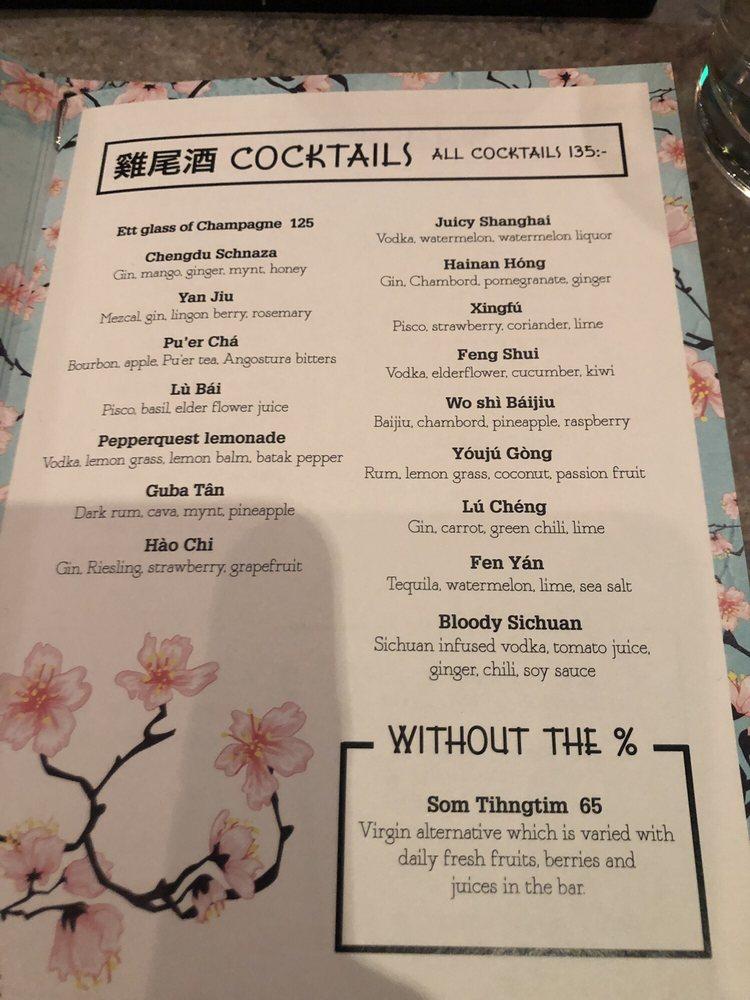 Menu at Surfers Stockholm restaurant, Stockholm