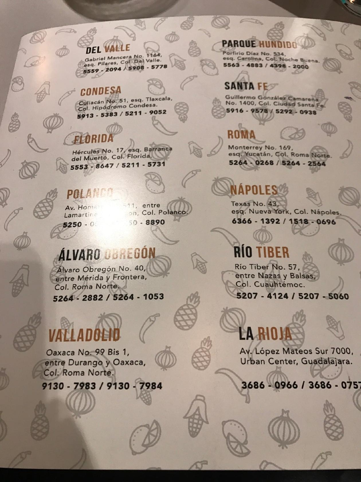 Menu at Taquearte - Río Tiber restaurant, Ciudad López Mateos, C. Río ...