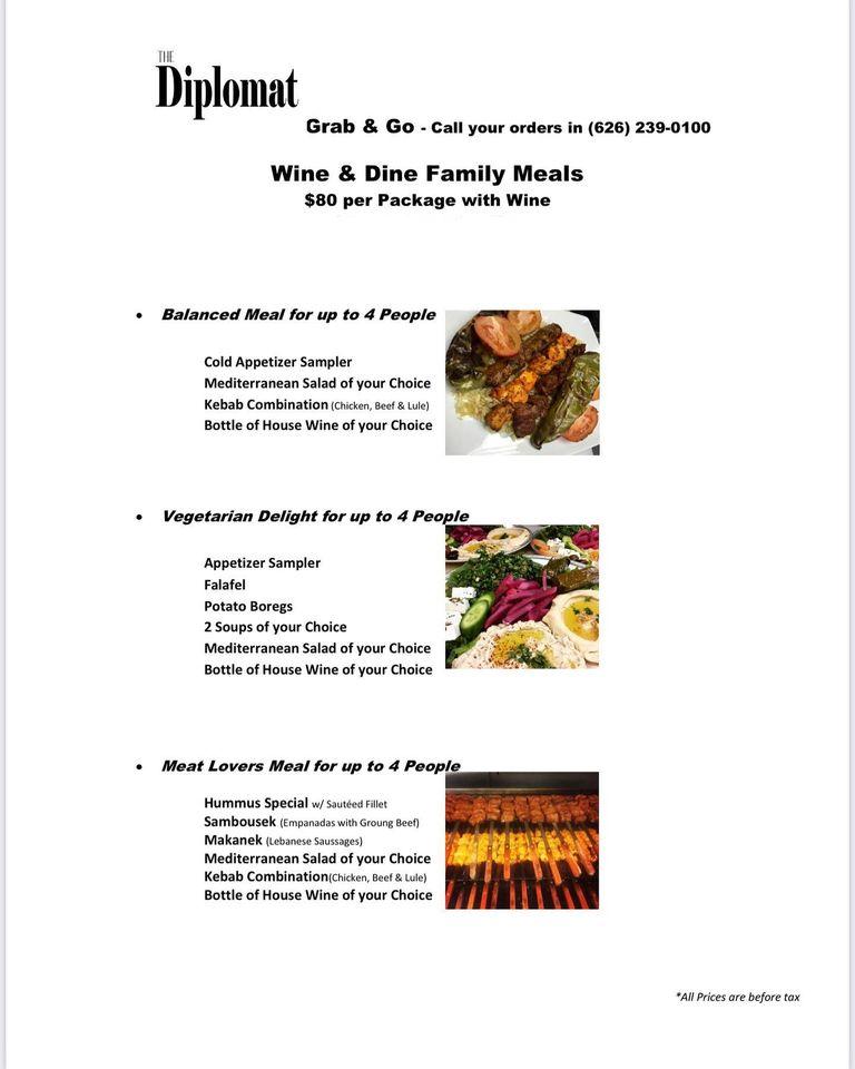 Menu at The Diplomat Eatery and Tavern pub & bar, Monrovia