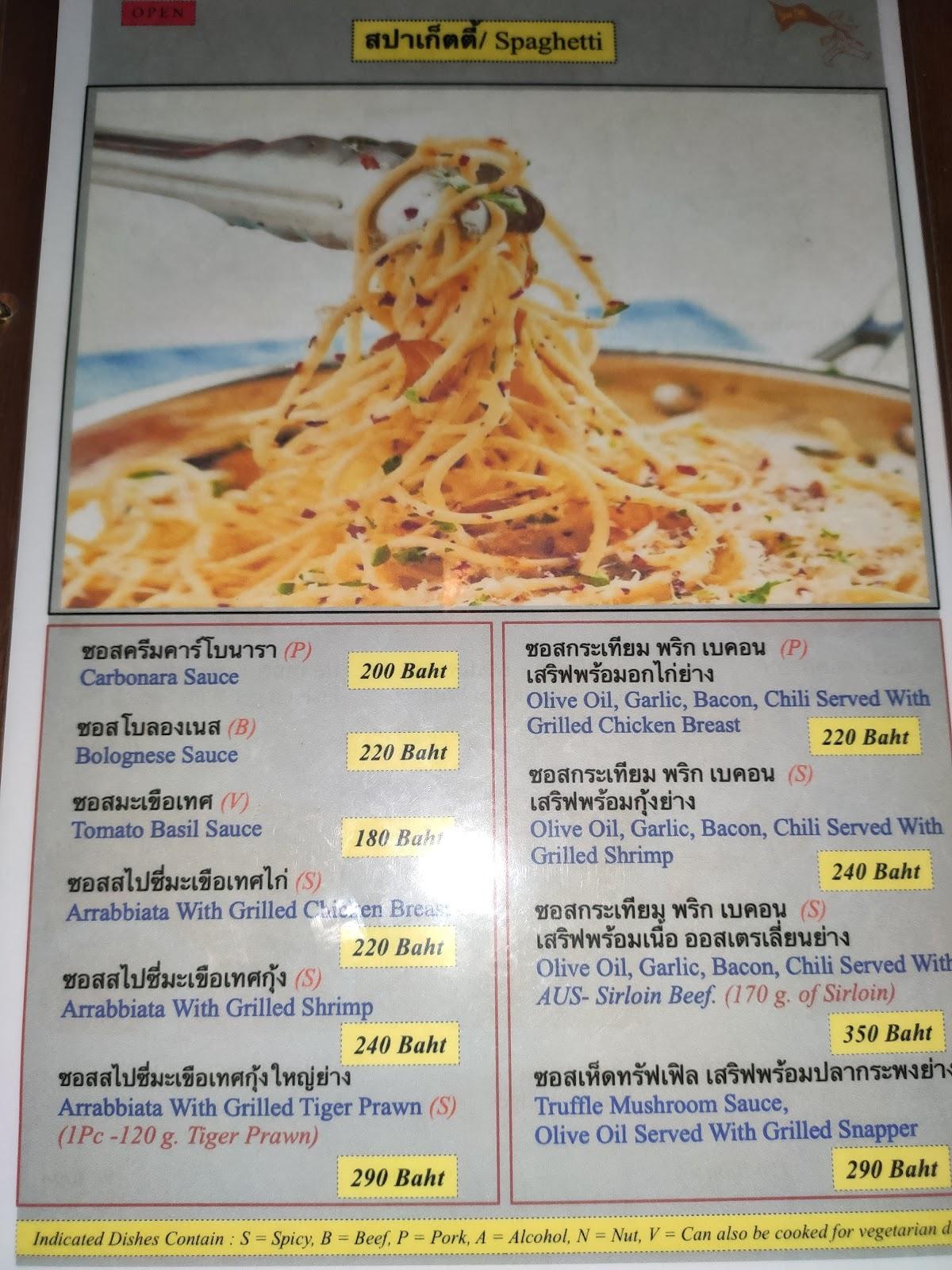 Menu at Isaan Fine restaurant, Phru Nai