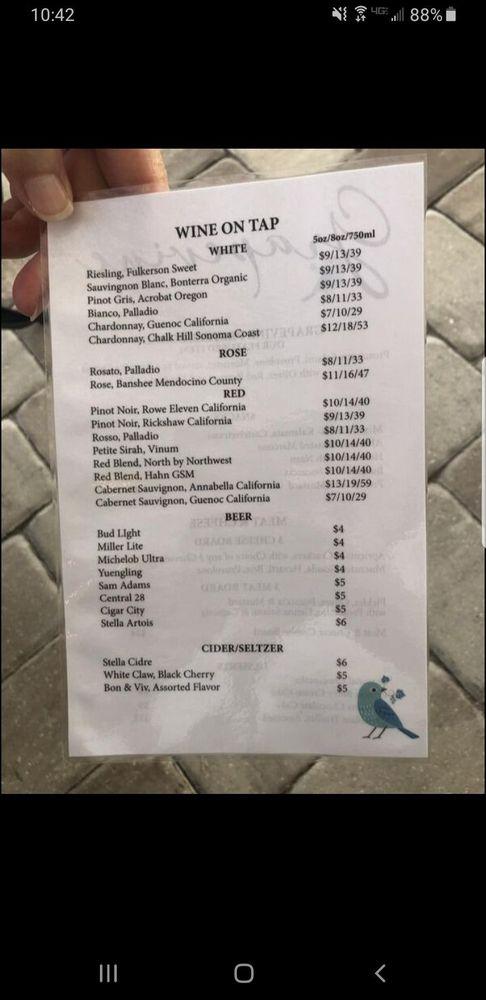 Menu at Grapevine Wine Bar, DeLand