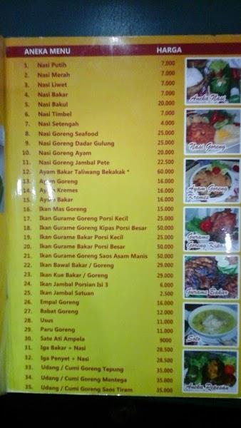 Menu at Rumah Makan Kuliner Bandung restaurant, Central Jakarta, Jl ...