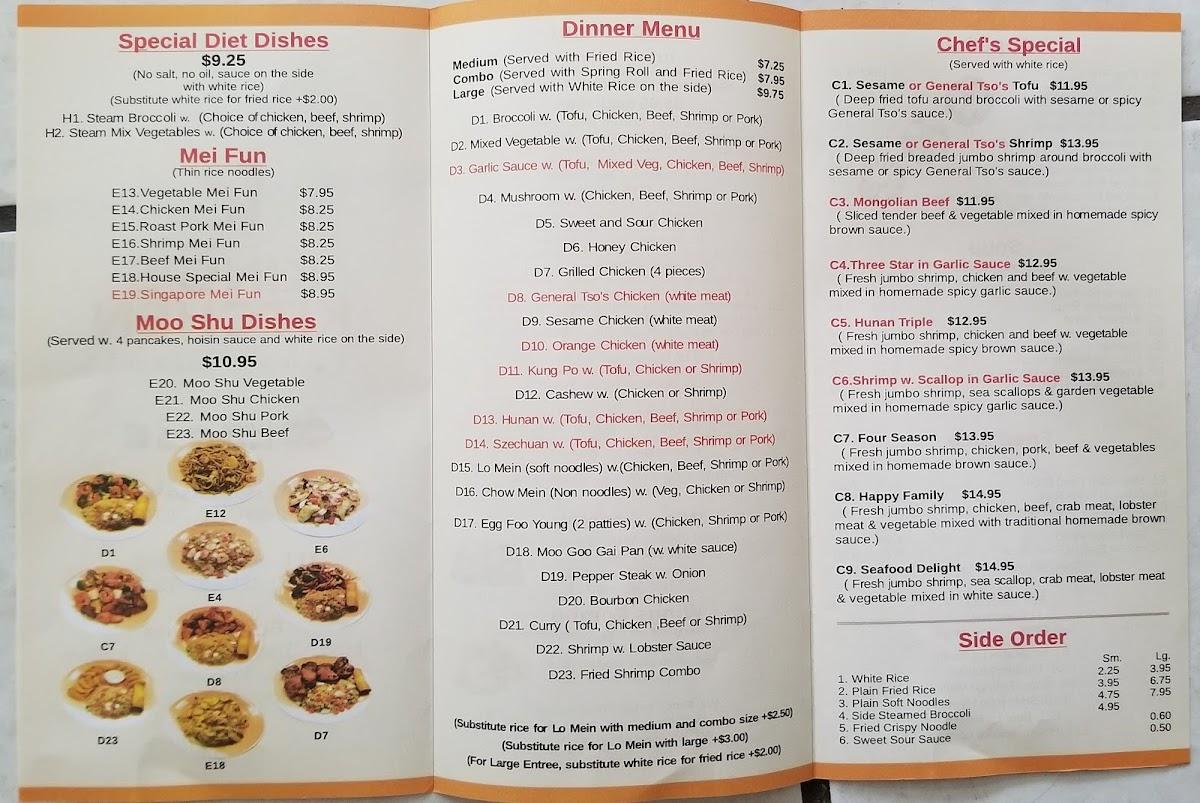 Menu at King's Chinese Kitchen restaurant, Arden
