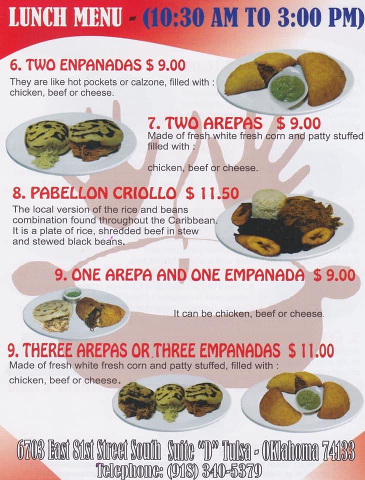 Menu at MANOS PERUANAS RESTAURANT, Tulsa