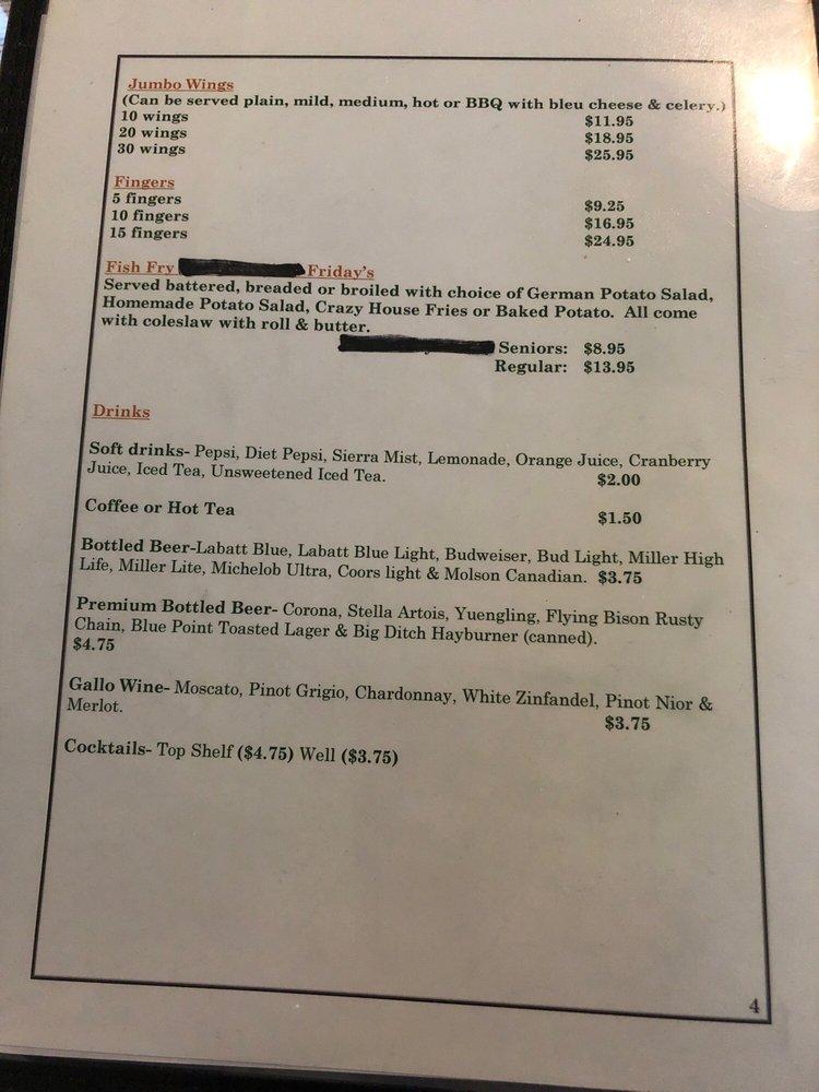 Menu at Orange Tree Inn pub & bar, Niagara Falls