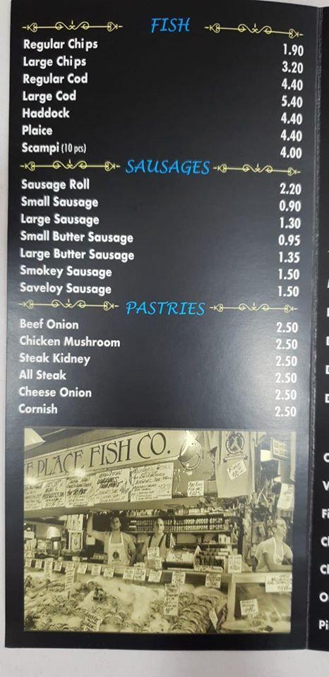 Menu at Codfather restaurant, Bedford