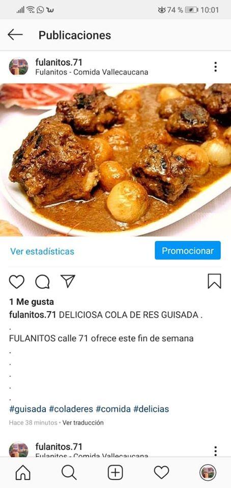 Menu at Fulanitos calle 71 restaurant, Bogotá