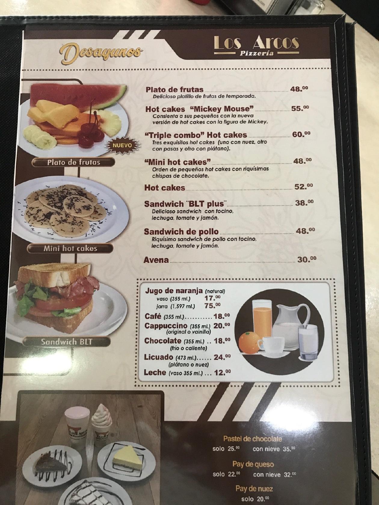 Carta de PIZZERIA LOS ARCOS, Ciudad Cuauhtemoc, Lib. Manuel Gómez Morín ...