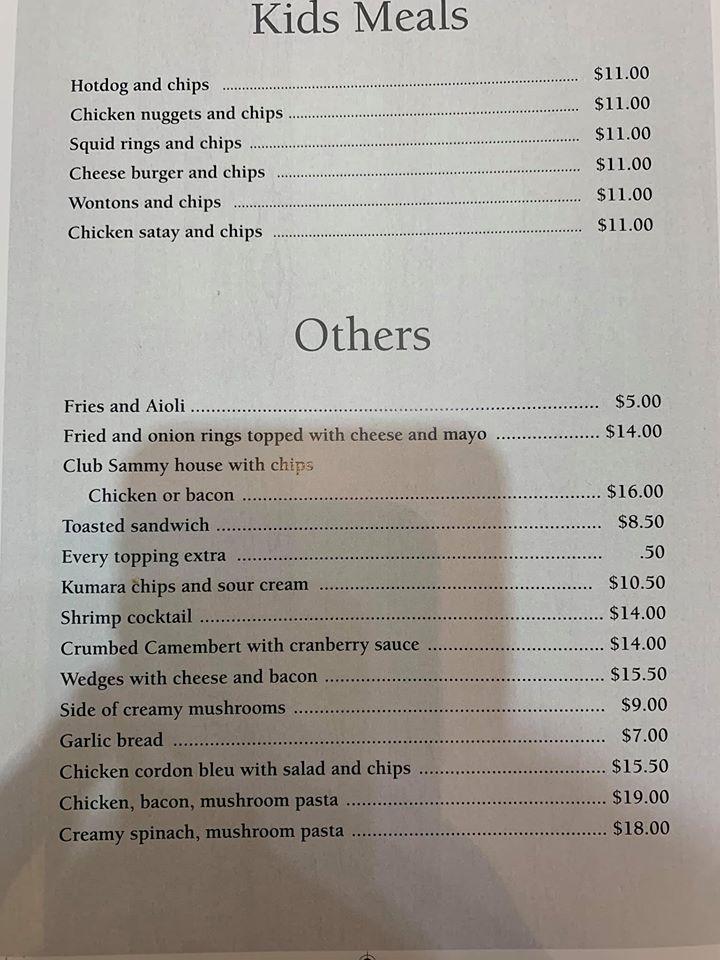 Menu at Star Food Cafe, Matamata