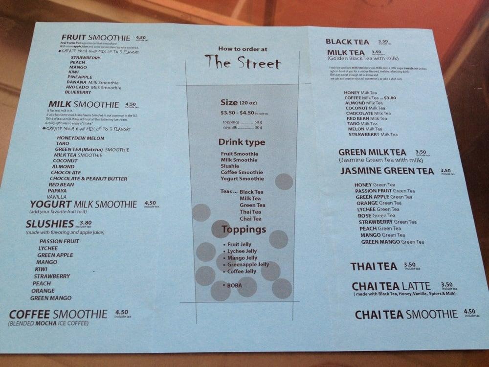 Menu at The Street pub & bar, Mesa