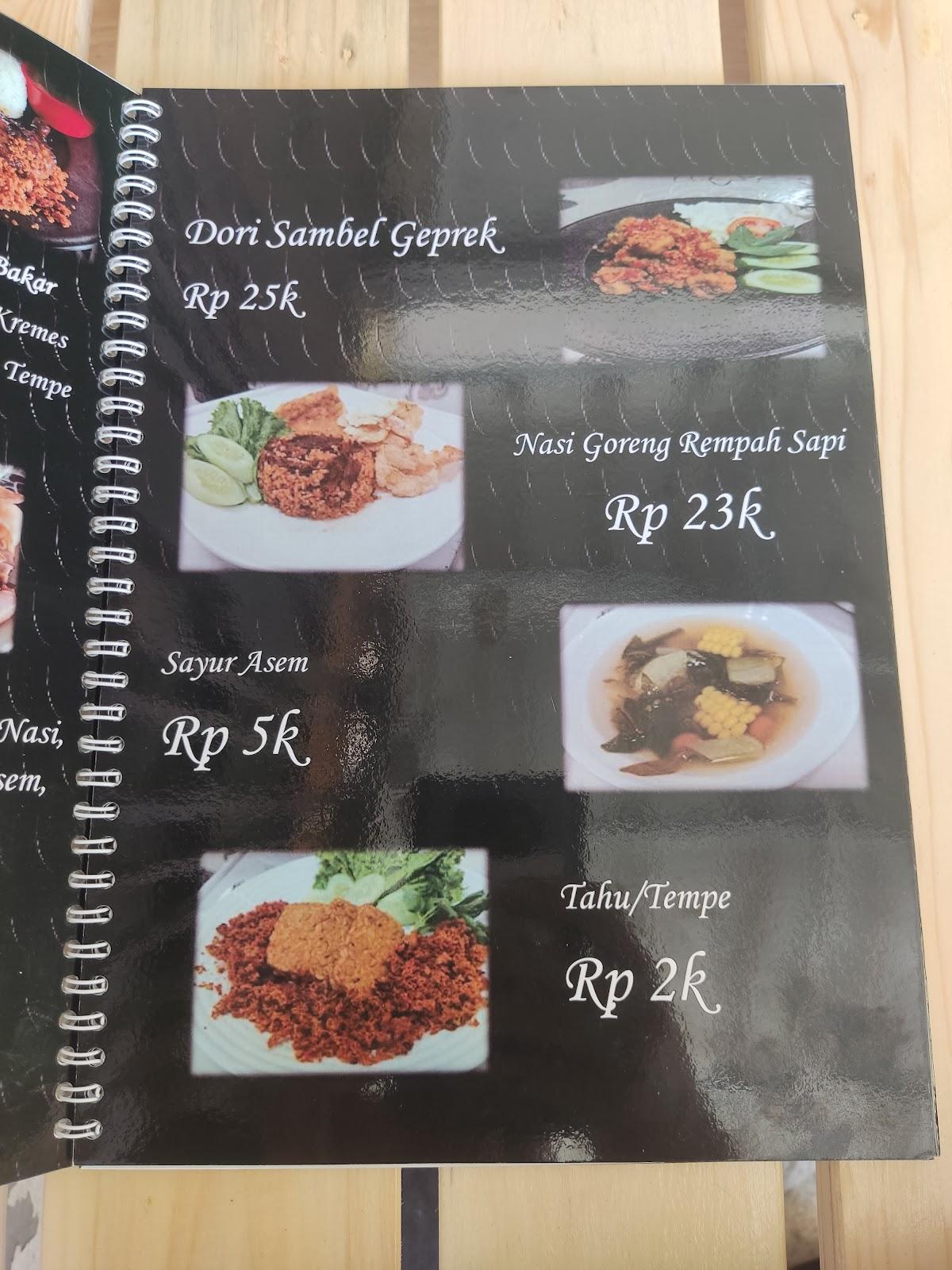 Carta del restaurante Nasi Bakul Sunda, Tangerang del Sur