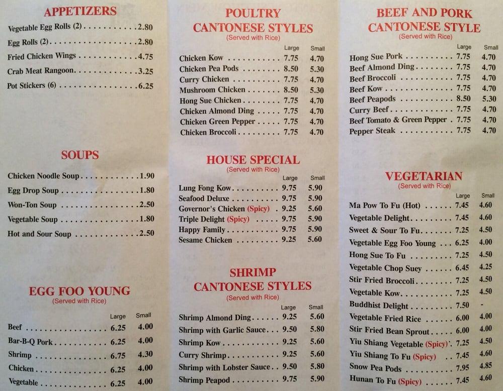 Menu at Beijin Palace restaurant, Berrien Springs