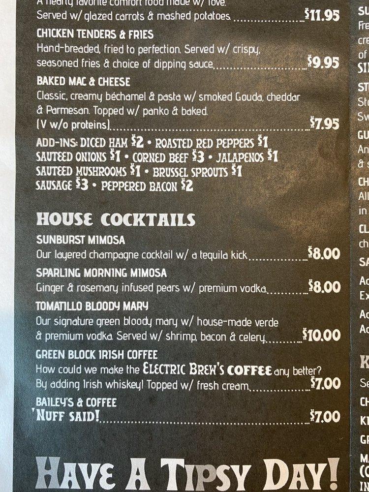 Menu at The Tipsy Biscuit restaurant, Elkhart